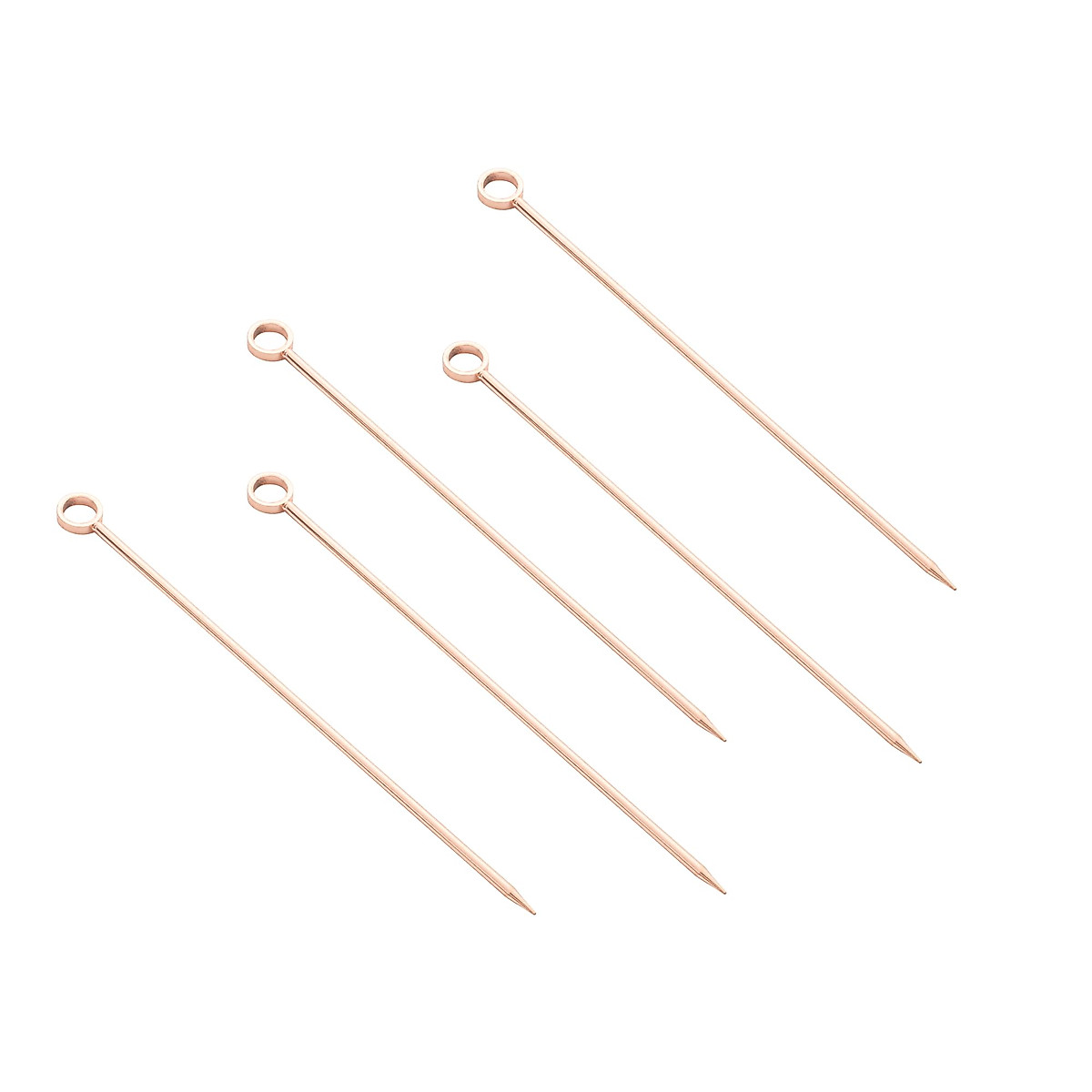 Restaurantware 4.5-inch Stainless Steel Cocktail and Martini Picks: Perfect for Professional Bars or At Home Use - Copper Plated Skewer For Fruit or Olive Garnishes - 10ct Toothpicks