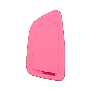 SEGADEN Silicone Cover Protector Case Holder Skin Jacket Compatible with BMW X1 X3 X4 X5 X6 4 Button Smart Remote Key Fob CV4907 Pink