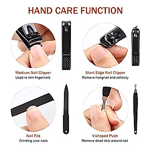 GENIXX Products Nail Clipper Set - Professional Cutter Nipper Pedicure Kits | Beauty Manicure Set with Luxurious PU Leather Storage Case | Stainless Steel Nail Kit for Men & Women (16 pcs Brown/Black)