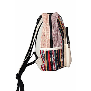 VIBRANIC Himalayan HEMP Laptop Backpack - THC Free - 13”/15” Laptop Compartment - All Natural Handmade - Multi-Pocket - Lord Ganesha Print - Made in Nepal