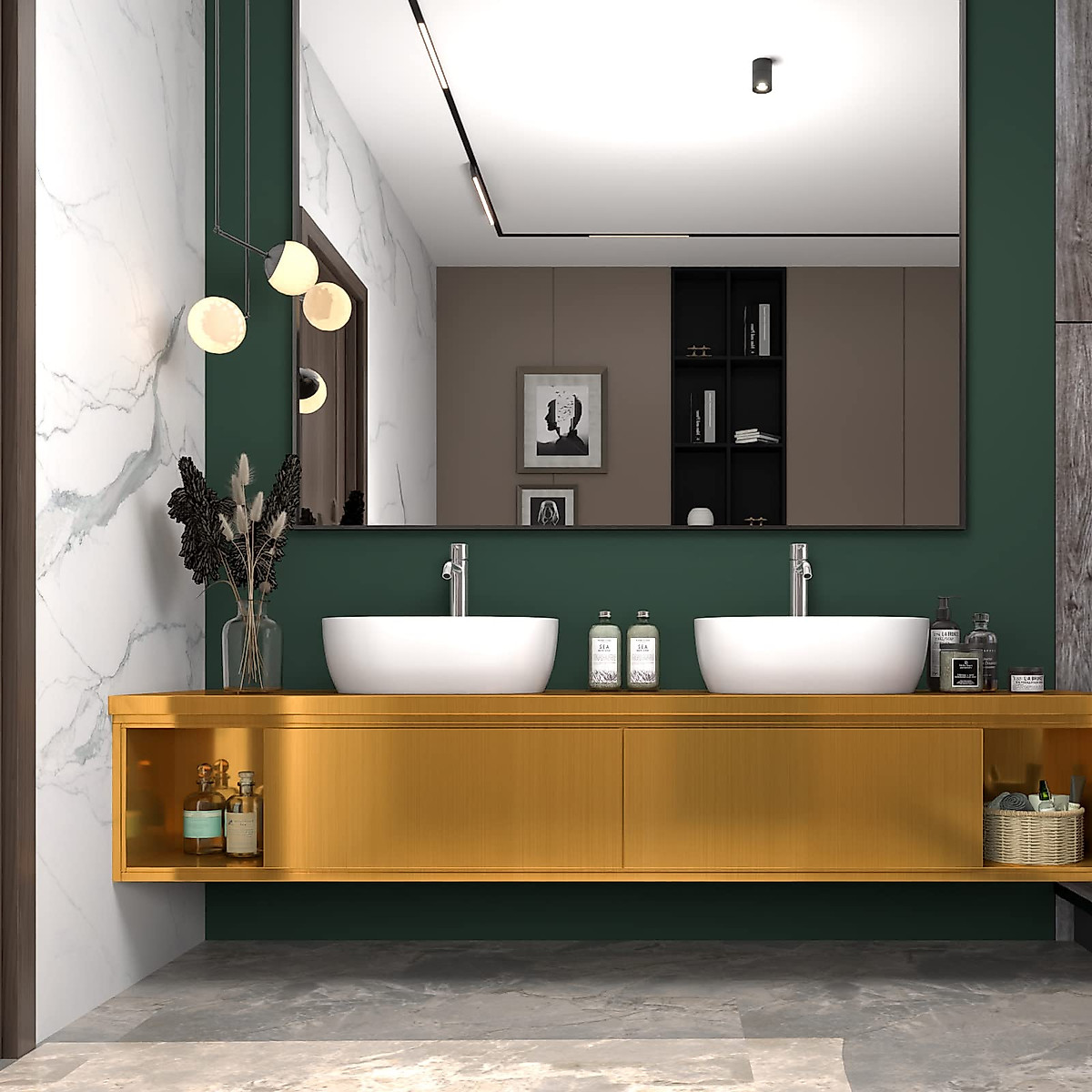 Cohoo Home Gold Stainless Steel Contact Paper for Appliances Gold Brushed Metal Look Wallpaper Stainless Steel Peel and Stick Self-Adhesive Waterproof Wallpaper for DIY Cabinets Decor 17.7inW 78.7inL