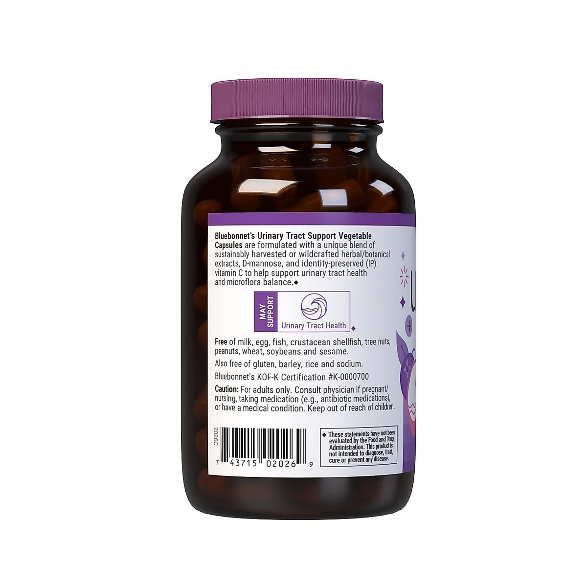 Bluebonnet Nutrition Urinary Tract Support, Cleanse & Flush*, Soy-Free, Gluten-Free, Kosher-Certified, Non-GMO, Dairy-Free, Vegan, 60 Vegetable Capsules, 30 Servings
