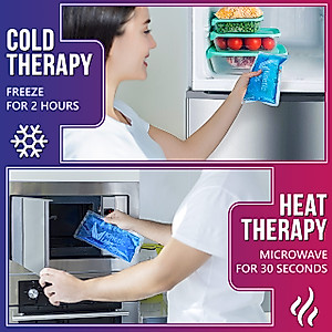 Ice Packs for Injuries Reusable (2 Pack) – Kinetic Labs Gel Ice Packs Reusable 9.5" x 4.5" - HSA FSA Eligible Gel Cold Packs for Injuries - Flexible Soft Ice Packs for Knee Shoulder Back (Regular)