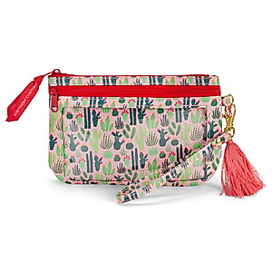 Cactus Southwest Dusty Pink and Orange 7 x 5 Polyester Phone Wristlet Handbag