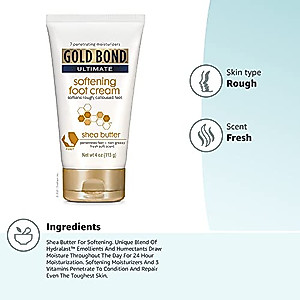 Gold Bond Softening Foot Cream 4 oz. With Shea Butter to Soften Rough & Dry Feet