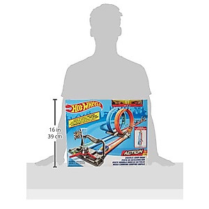 Hot Wheels Double Loop Dash Drag Racing with 2 Vehicles Playset