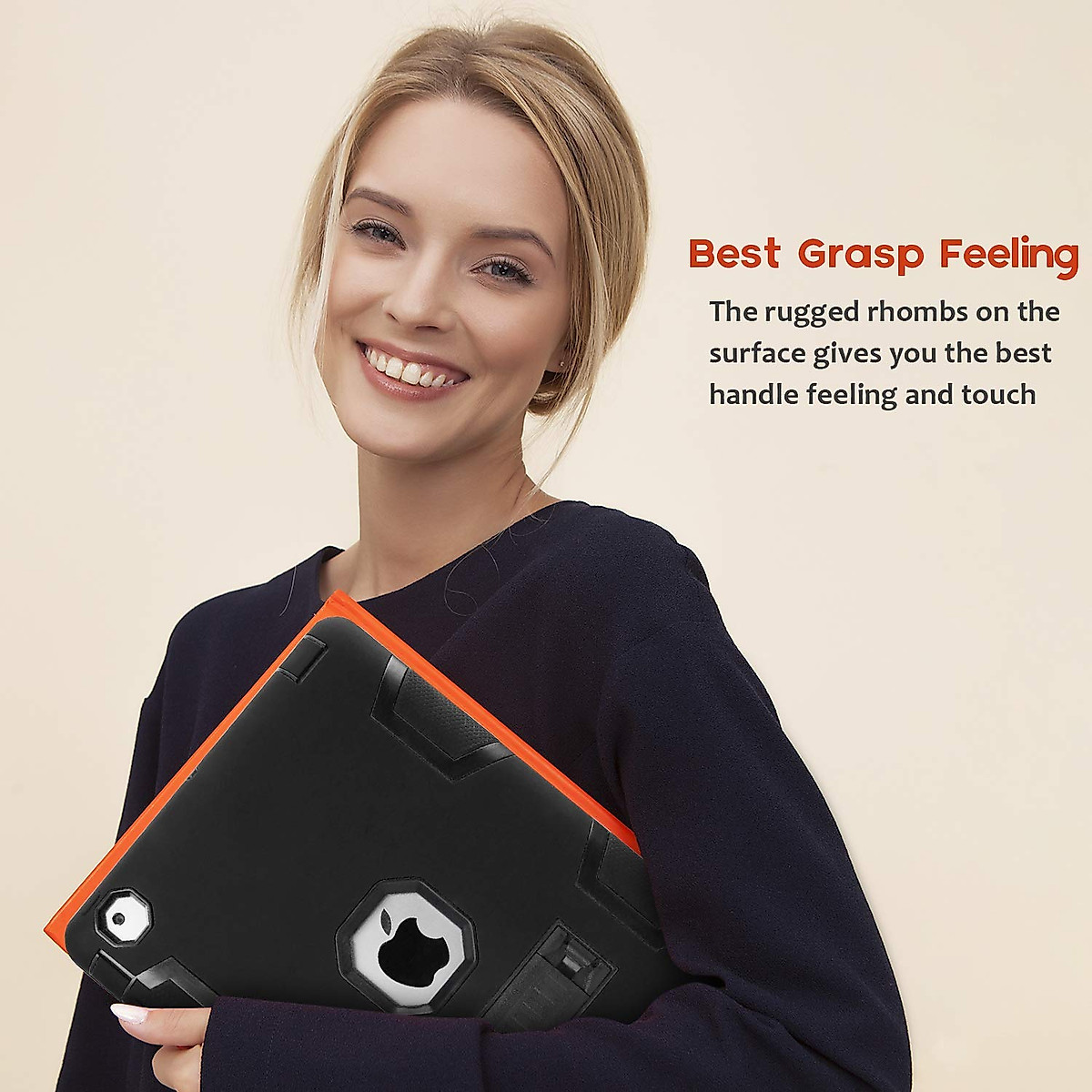 AICase Heavy Duty Rubber Hybrid iPad Case, Shockproof Protective Cover for iPad 2/3/4, Includes Stylus & Screen Protector (Black)