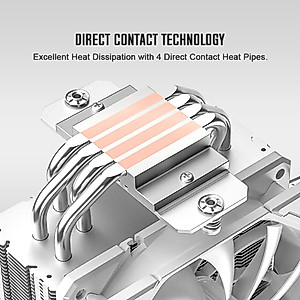ID-COOLING SE-224-XTS White CPU Cooler For Desktop 4 Heatpipes CPU Air Cooler White LED Light 120mm PWM Fan CPU Fan for Intel LGA1700/115X/1200; AMD AM4/AM5