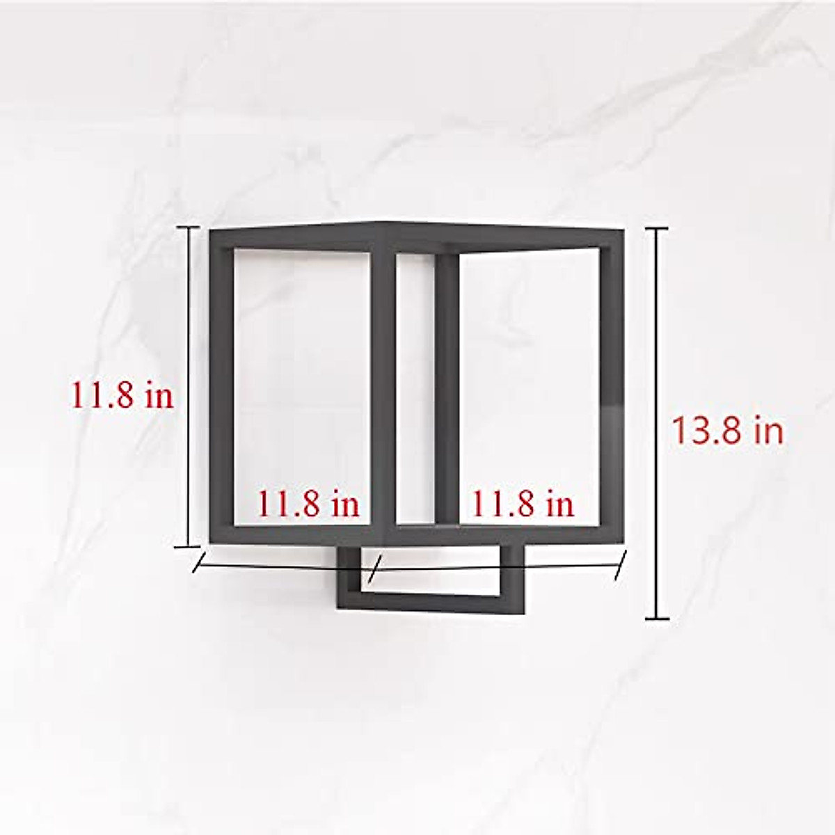 MDEPYCO Creative Square Display Garment Racks in Boutique Clothing Stores, Wall-Mounted Hanging Clothes Shelf in Home, Towel Racks for Bathroom Storage (Black, 11.8" L)