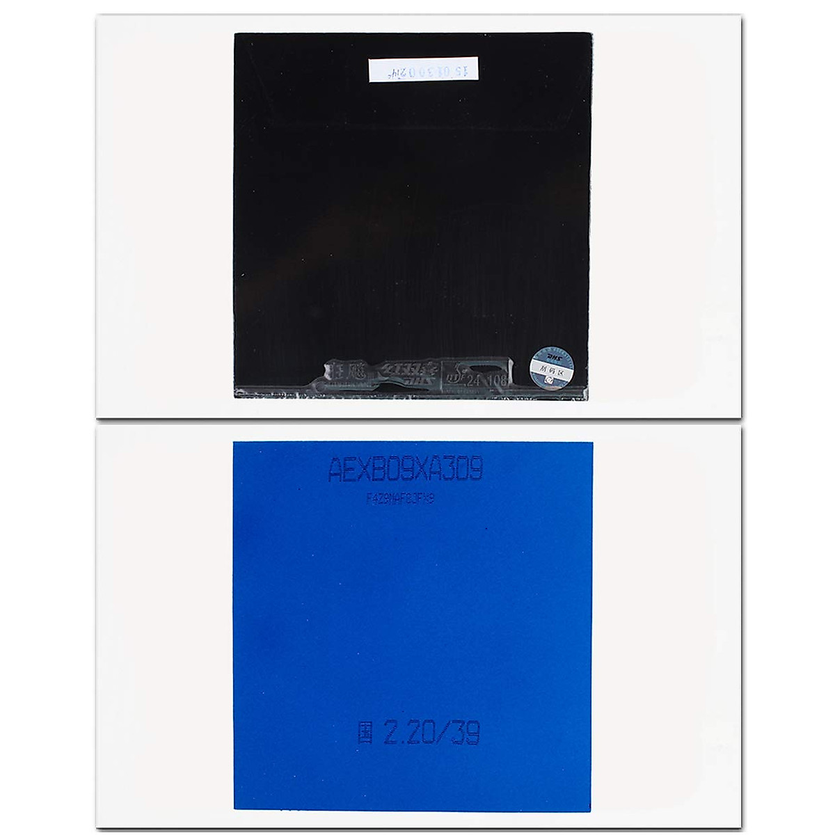 DHS Blue-Sponge Hurricane 3 (National, Limited Edition) Table Tennis Racket Rubber Sheet, (Black, 2.2 mm) (Hardness: 39/40 /41), with Ping Pong Rubber Protection Film (Black/Hardness:39, 2.2 mm)