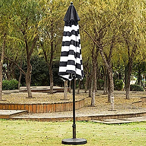 Sunnyglade 9' Patio Umbrella Outdoor Table Umbrella with 8 Sturdy Ribs (Black and White)