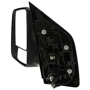 AutoShack KAPNI1320203 Driver Towing Mirror Power Black Textured Heated Manual Folding Replacement for 2006 2007 2008 2009 2010 2011 2012 2013 2014 2015 Nissan Titan 5.6L V8 4WD RWD