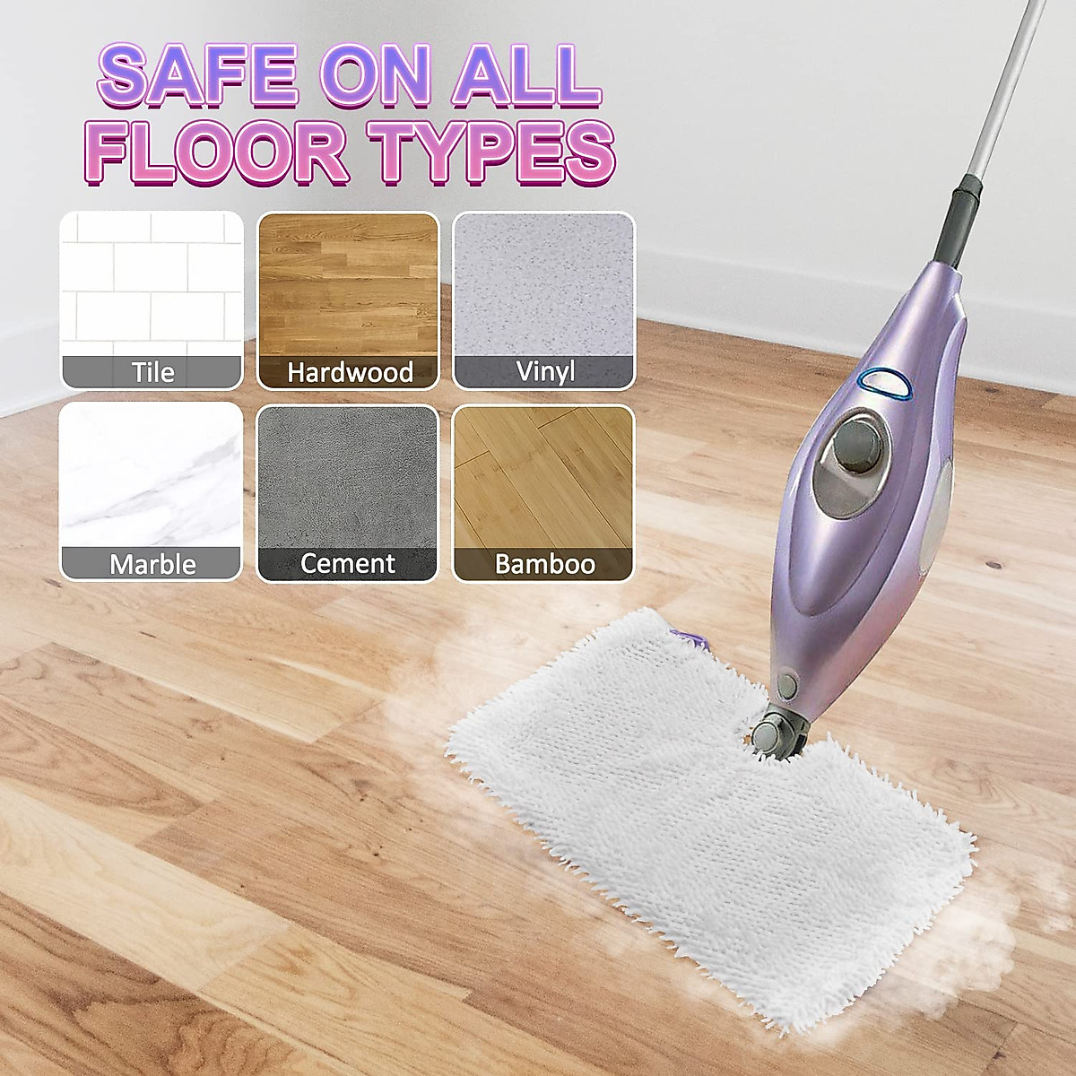 Steam Mop Replacement Pads for Shark Steam Mops S3500 Series S3501 S3601 S3550 S3901 SE450 S3801CO S3601D S2901 S2902 Steam Pocket Mop Pads Floor Cleaning Microfiber Reusable for Shark Mop Pads,6 Pack