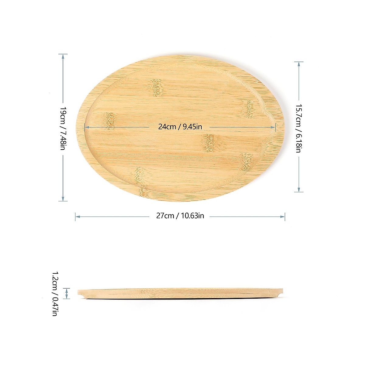 HAWOK 2-1 Bamboo Tray/Plate/Cutting Board set……