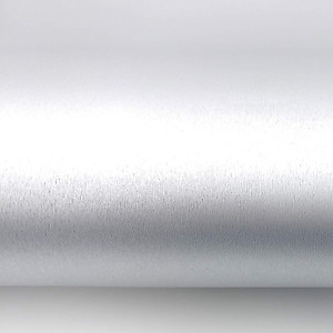 RoyalWallSkins Peel & Stick Brushed Metallic Interior Paper - 24" x 78.7" - Self Adhesive Films for Kitchen Cabinet Shelf Liner (Silver IMS0035)