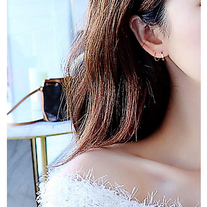 Reffeer 925 Sterling Silver Minimalist Crawler Earrings Wrap Cuff Earrings For Women Teen (Yellow)