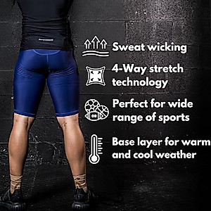 CompressionZ Compression Shorts Men - Compression Underwear for Sports - Long Workout, Athletic, Biking, Running Mens Spandex