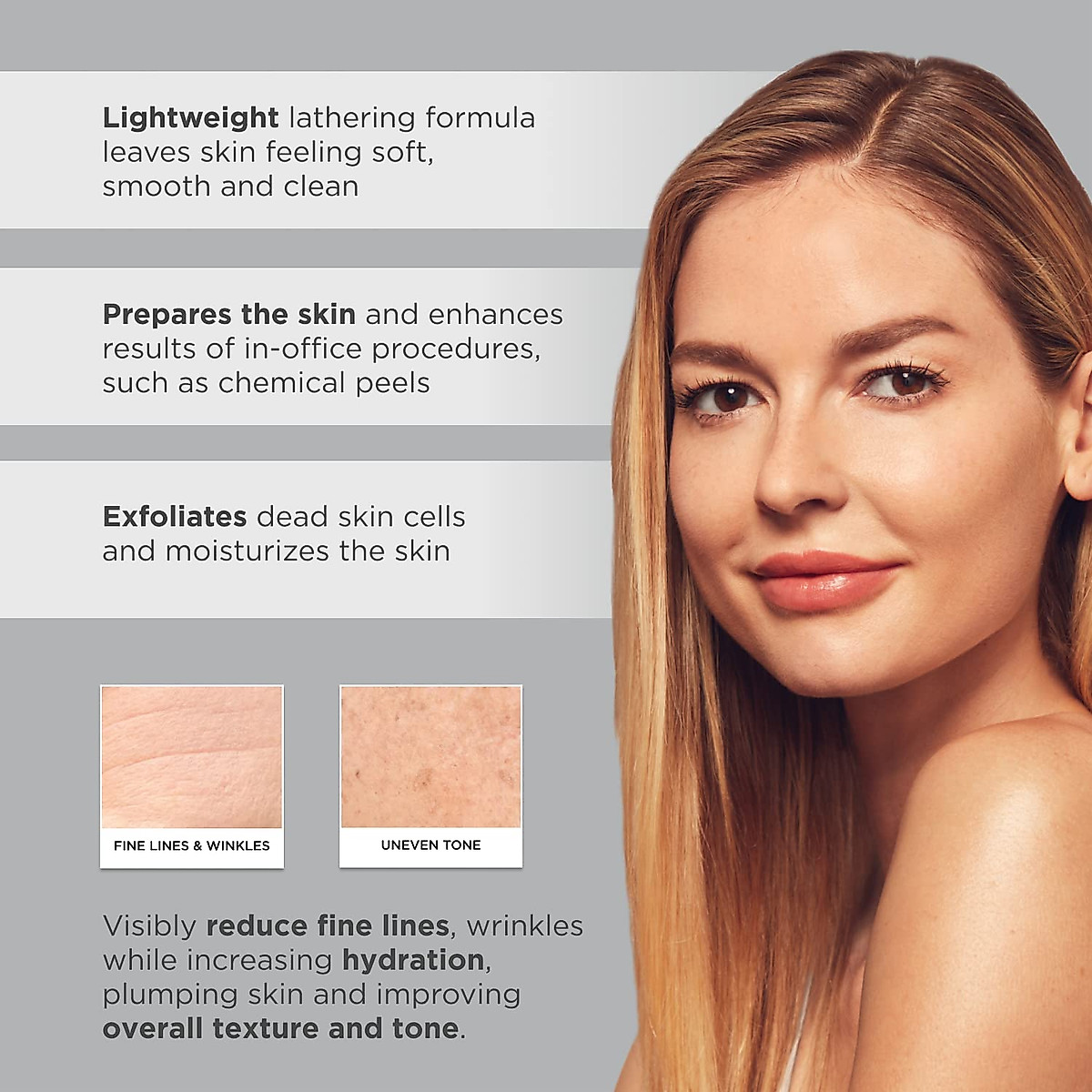 Glytone Mild Cream Cleanser with 3.4 Free Acid Value Glycolic Acid, Glycerin, Creamy for Dry Skin, Citrus Oil, Exfoliate and Moisturize, 6.7 oz