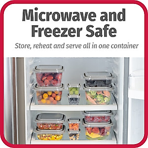 GoodCook EveryWare 24-Piece BPA-Free Plastic Food Storage Containers with Lids (Set of 12), Clear/Grey