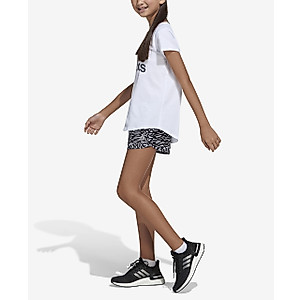 adidas Girls' Printed Woven Shorts, Black, Large