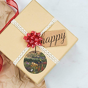 Disney – The Lion King – Return to Pride Rock – Young Simba and Nala – Thomas Kinkade Studios – 3.5” Starfire Prints Hanging Glass Print Accessory – Suncatcher Hanging Glass Collectible