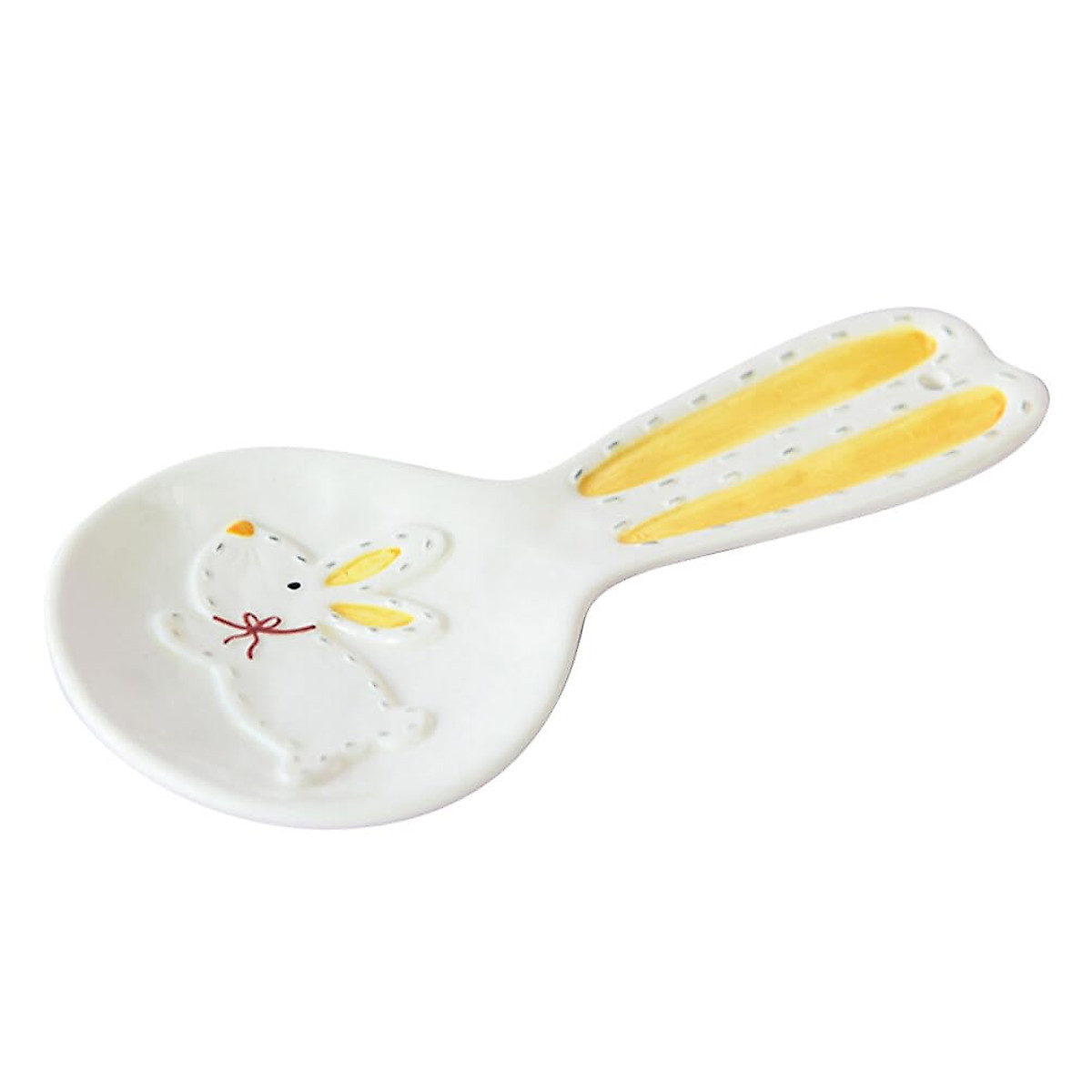 Ceramic Spoon Rest Coffee Spoon Holder for Stove Top Coffee Spoon Rest Bunny Shape Spoon Holder Cooking Spoon Rest for Kitchen Counter Utensil Rest for Spatula,Tongs,Ladles