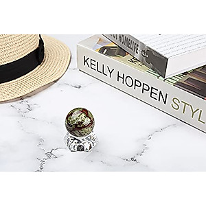 Jovivi 1.2"(30mm) Natural Dragon Blood Jasper Healing Crystal Ball Gemstone Sphere Divination Sculpture Figurine with Acrylic Stand