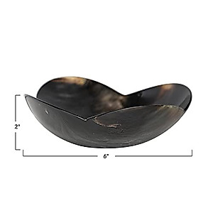 Creative Co-Op Horn Flower Shaped, Black Decorative Bowl