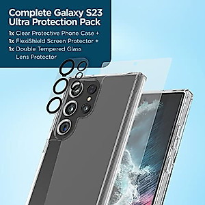 Case-Mate Samsung Galaxy S23 Ultra Case [3in1] with FlexiShield Screen Protector & Camera Lens Protector [6.8"] [12FT Drop Protection] Tough Clear Phone Case -Shockproof, Anti-Yellowing, Anti-Scratch