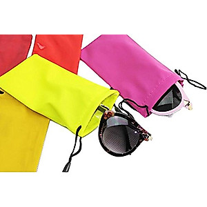 10PCS Colorful Waterproof Eyeglasses Storage Sleeve Bag with Drawstring-Fashion Anti-Dust Cell Phone Gadgets Accessories Glasses Storage Pouch for Outdoor Traval Using(Color Random)