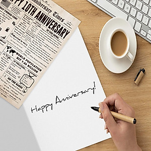 BENNLOOS Big 10th Anniversary Card for Him Her, Retro 10 Year Anniversary Card Gift for Couple, Sweet 10 Wedding Anniversary Cards for Wife Husband, Best Decennial Gifts Idea for Parents