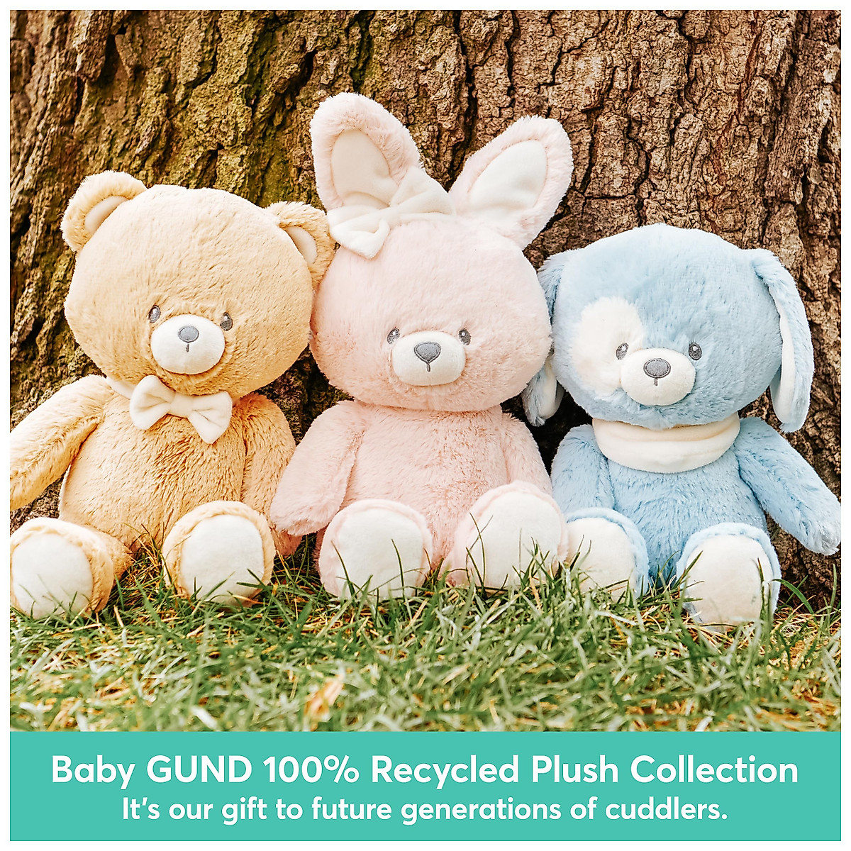 GUND Baby Sustainable Teddy Bear Plush, Stuffed Animal Made from Recycled Materials, Gift for Babies and Newborns, Brown, 13”
