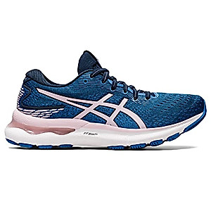 ASICS Women's Gel-Nimbus 24 Running Shoes, 9.5, French Blue/Barely Rose