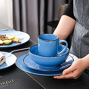 TBGFPO 48-Piece Stoneware Ceramic Dinnerware Set with Dinner Plate, Dessert Plate, 800ml Bowl, 380ml Mug Set
