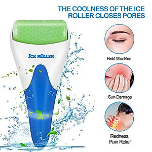 LATME Ice Roller for Face Eyes,Womens Gifts,Face Massager Roller Puffiness Migraine Pain Relief and Minor Injury(Green)