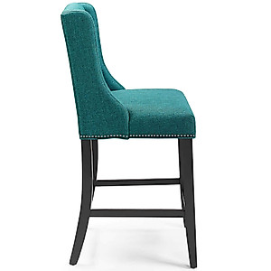 Modway Baron Fabric Upholstered Dining Counter-Height Bar Stool in Teal