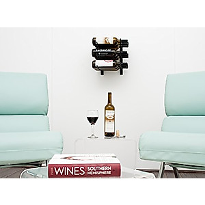 VintageView W Series (1 Ft) - 9 Bottle Wall Mounted Wine Rack (Satin Black) Stylish Modern Wine Storage with Label Forward Design