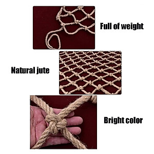Hynet Climbing Cargo Net, Kids Safety Net, Waterproof Hemp Rope Net, Swing Rope Ladder Truck Trailer Netting, Balcony Railing Stair Protection Decor Mesh (Size : 1 * 3m(3 * 10ft))