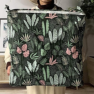 DOITOOL Laundry Baskets, 1pc Cotton and Linen Dirty Laundry Basket Fabric Folding Storage Basket Laundry Basket Household Cloth Basket (100L Green Grass)