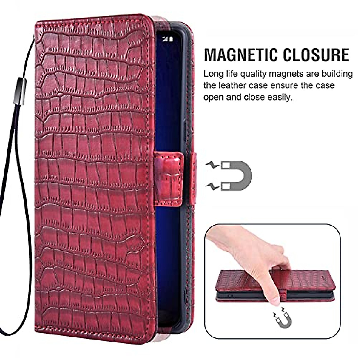 Asuwish Compatible with LG V60 ThinQ V60ThinQ 5G G9 Thin Q Wallet Case with Tempered Glass Screen Protector and Flip Cover Card Holder Cell Accessories Phone Cases for LGV60 V 60 60ThinQ 60V Red