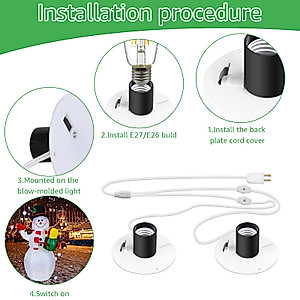 Sigely Blow Mold Light Kit Replacement Light Cord,For Halloween Christmas Blow Mold Village Craft Indoor Outdoor Decorations,For E26 E27 Salt Lamp Bulb with On/Off Switch Fuse Plug 2 Set (One out one)