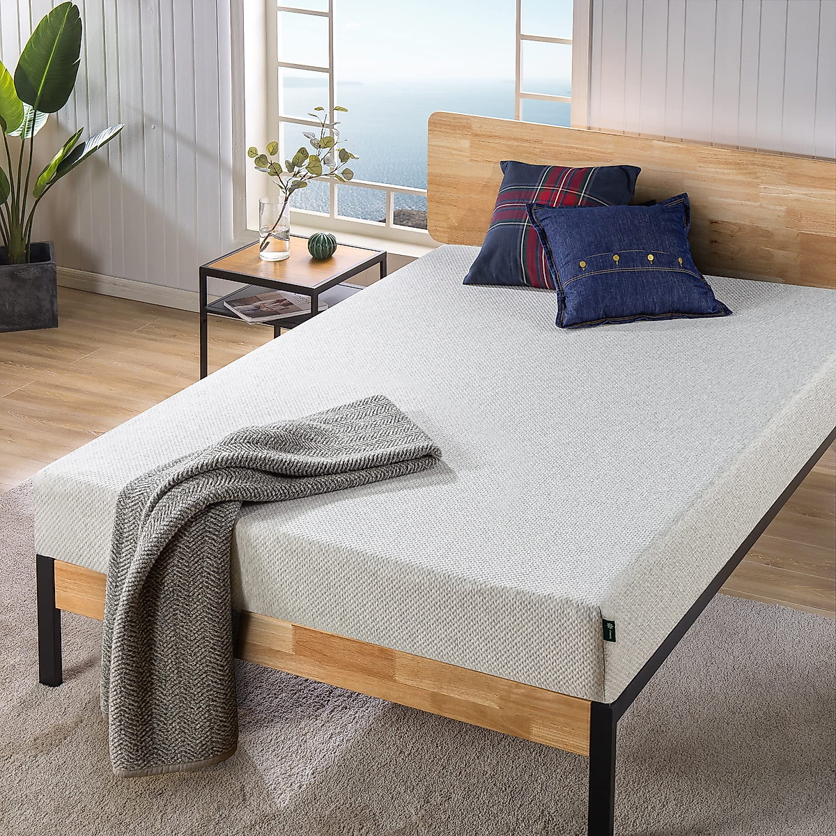 Zinus 8 Inch Ultima Memory Foam Mattress/Pressure Relieving/CertiPUR-US Certified/Bed-in-a-Box, Twin XL & SmartBase Tool-Free Assembly Mattress Foundation / 14 Inch Metal Plat, Twin XL