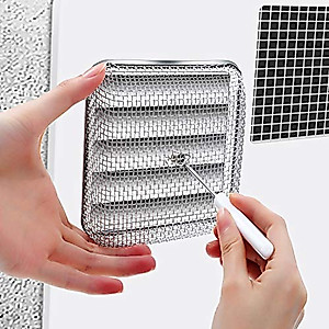 2 Pieces Flying Insect Screen RV Furnace Vent Cover (4.5 x 4.5 Inch)(8.5 x 6 Inch) Stainless Steel Mesh with Installation Tool
