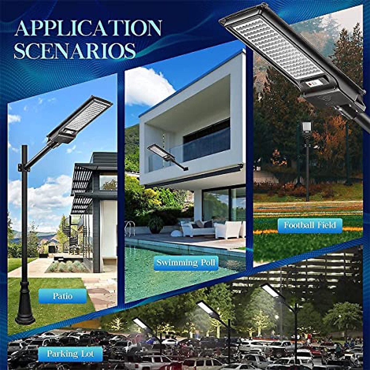 BLHKBAIKB LED Solar Street Light,6000K Outdoor Solar Street Light Dusk to Dawn,with Radar Sensor,IP65 Waterproof Solar Remote Controlled Street Light for Parking Lot,Driveway