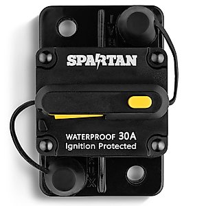 Spartan Power Ignition Protected Marine Circuit Breaker - Waterproof Circuit Breaker, Battery Disconnect Switch, Resettable Fuse, DC Circuit Breaker - 12V - 48V DC, 70 Amps