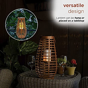 Alpine Corporation QLP1344SLR-HH-S-TM Alpine Small-Metal Cylinder Solar Lantern, Gray