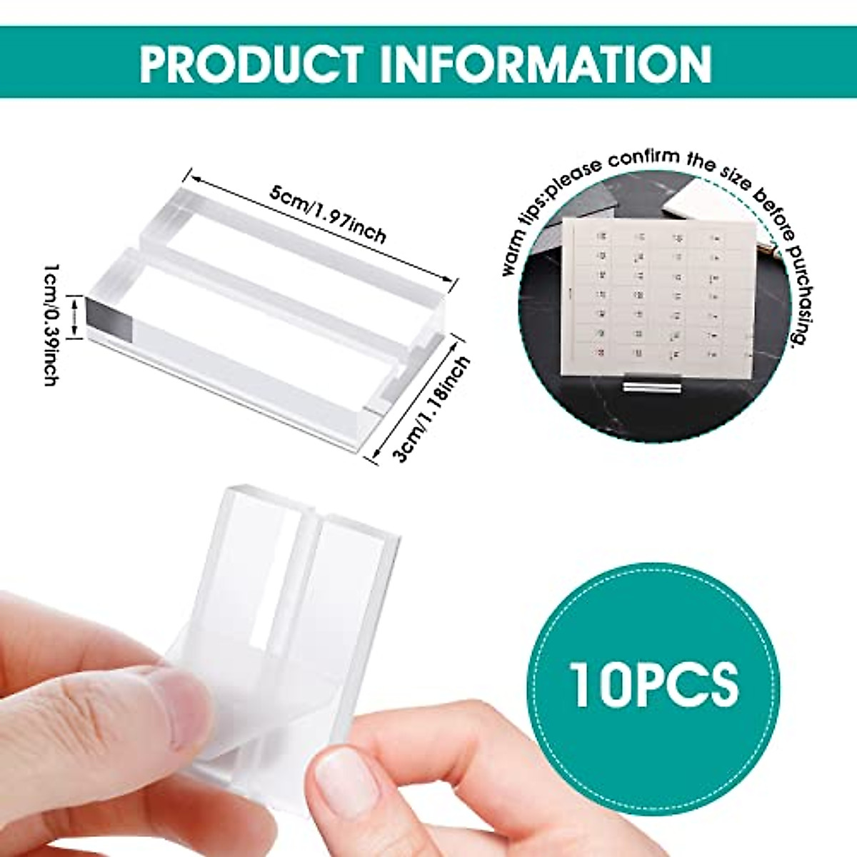 cobee Clear Acrylic Sign Display Holders, 10 Pcs Table Numbers Slot Stand, Clear Place Card Holders, Wedding Sign Holders, Slot Table Numbers Display Stands for Numbers Photos Office Menu Meeting