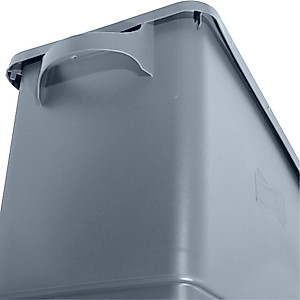 Genuine Joe GJO60465 Plastic Space Saving Waste Container, 23 gallon Capacity, 23" Width x 30" Height x 11" Depth, Gray