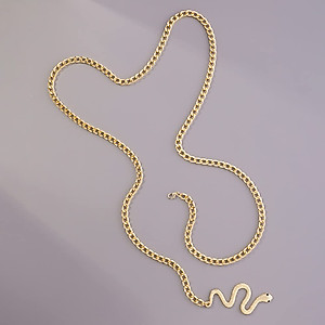 Wekicici Boho Snake Belly Chain Gold Metal Belt Body Chain Chunky Belly Link Waist Party Sexy Body Chain for Women(style 2)