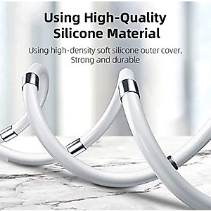 Scalla USB-C Magnetic Charging Cable New Winding Technology Very Organized 3ft Long Fashionable 3A Fast Charging Data Transfer Cord (USB C-USB C), white